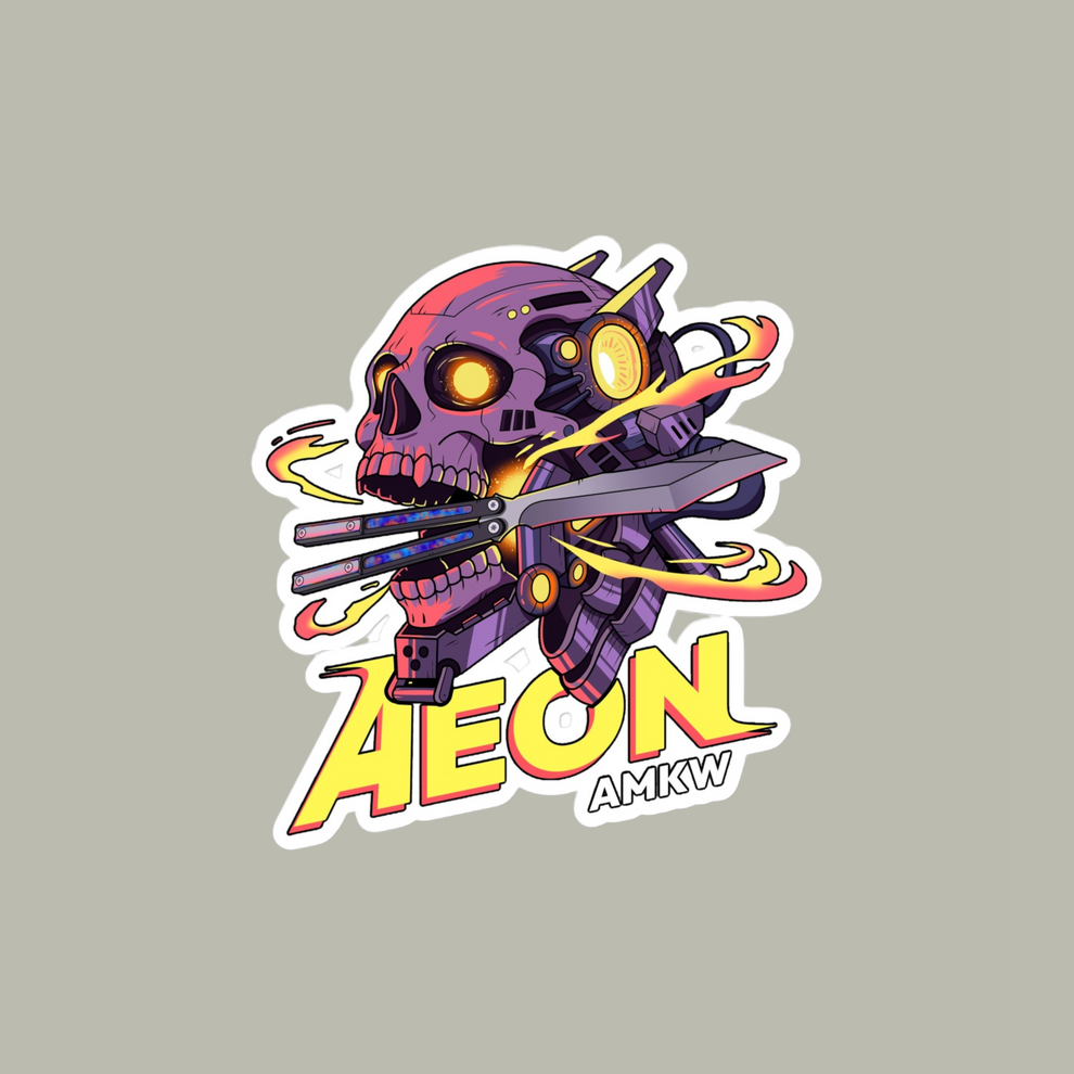 AEON AMKW SKULL VINYL STICKER